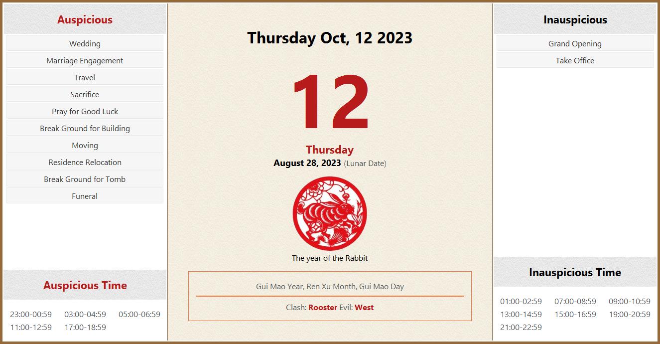 October 12 2023 Almanac Calendar Auspicious Inauspicious Events And october-12-2023-almanac-calendar-auspicious-inauspicious-events-and